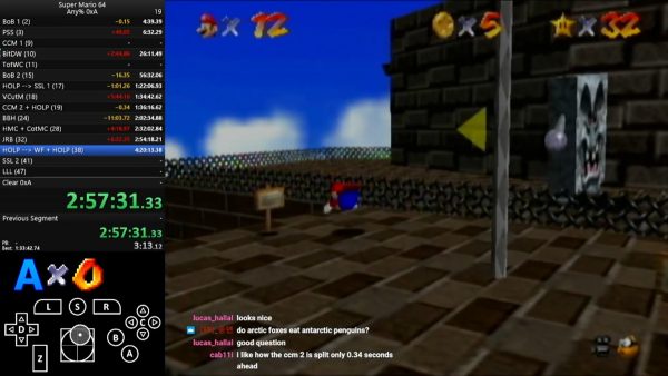 Super Mario 64 was just beaten without pressing the A button for the ...