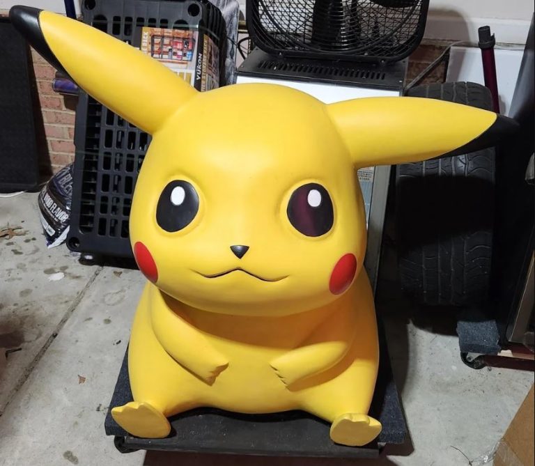 Pikachu statue that was salvaged from the trash turns out to be ...