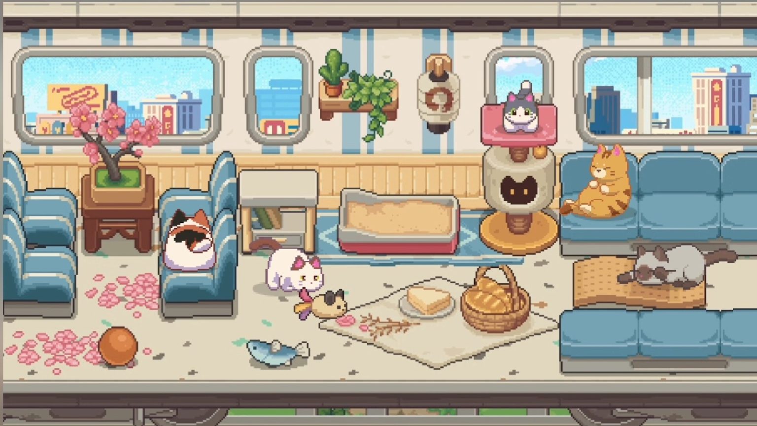 電車を猫まみれにする放置系ゲーム『ネコの車掌さん』発表。“乗客ネコ”の好みにあわせて車内をカスタマイズ、ついでになでたり餌をあげたり ...